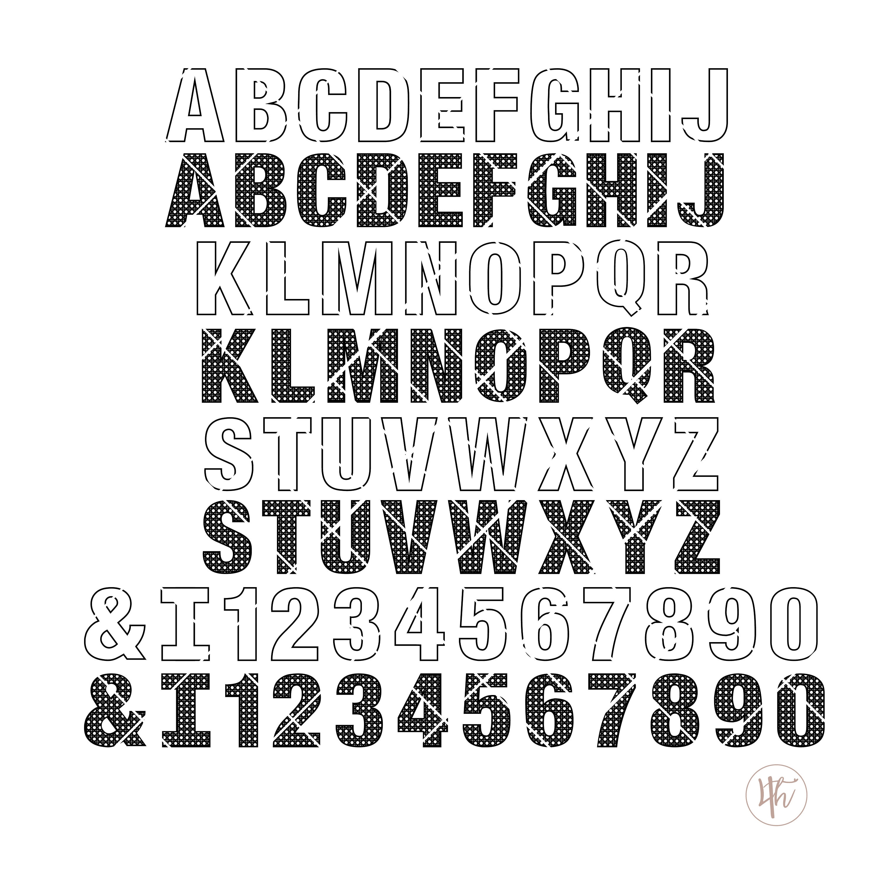 SVG Rattan Letter Alphabet | SVG Full Alphabet and Numbers| Laser ...
