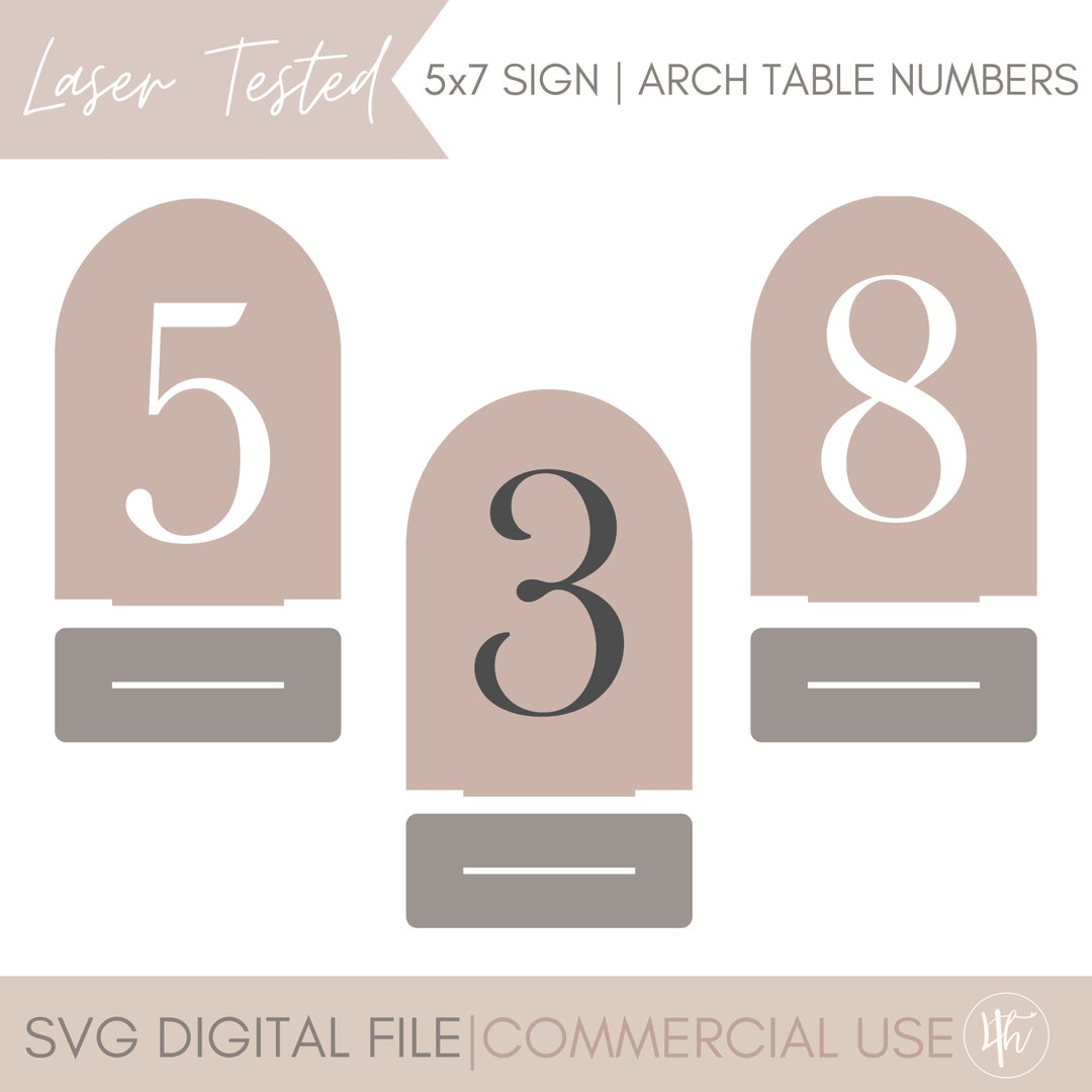 5x7 Numbers SVG | Wedding Sign Svg | Arch Acrylic Wedding Sign SVG ...