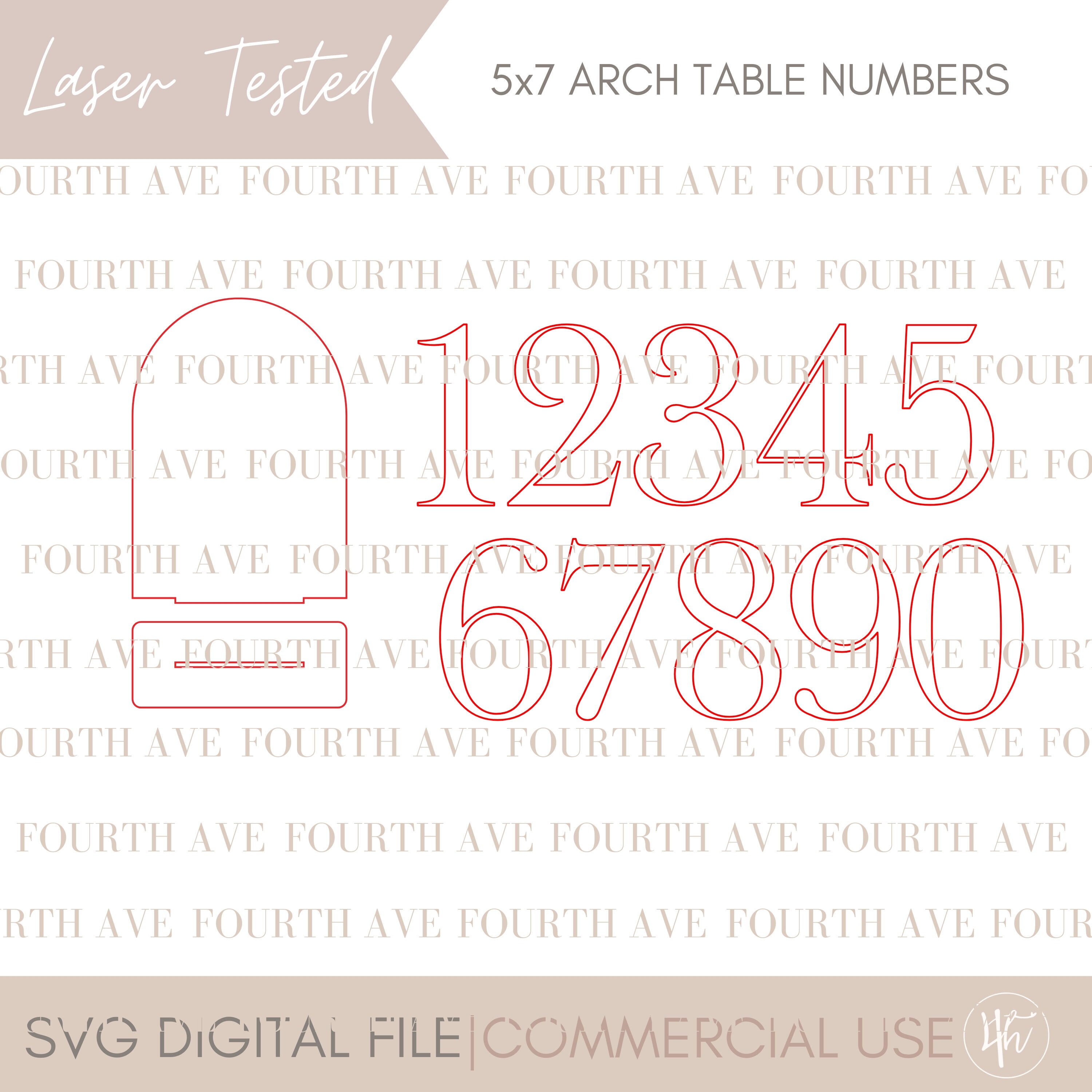 5x7 Numbers SVG | Wedding Sign Svg | Arch Acrylic Wedding Sign SVG ...
