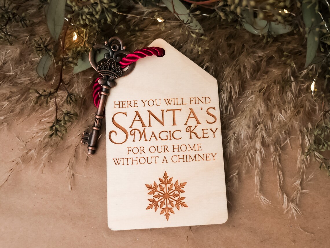 SVG Santa's Magic Key Laser Engrave Files Glowforge - Etsy