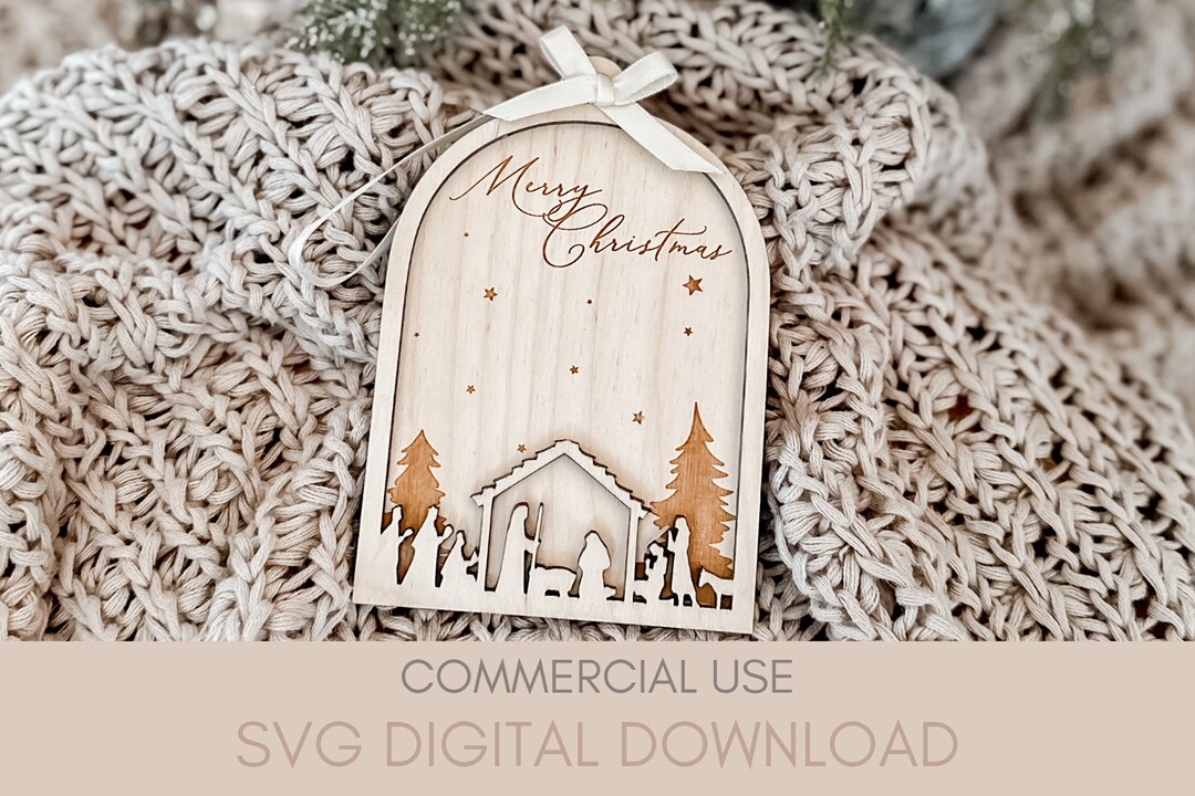 Snow Globe Nativity Laser Cut Files Glowforge SVG Laser Christmas Files ...