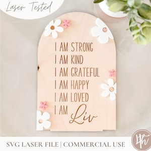 Retro Daisy Kids Affirmation Arch SVG | SVG Affirmation Sign | Kids ...