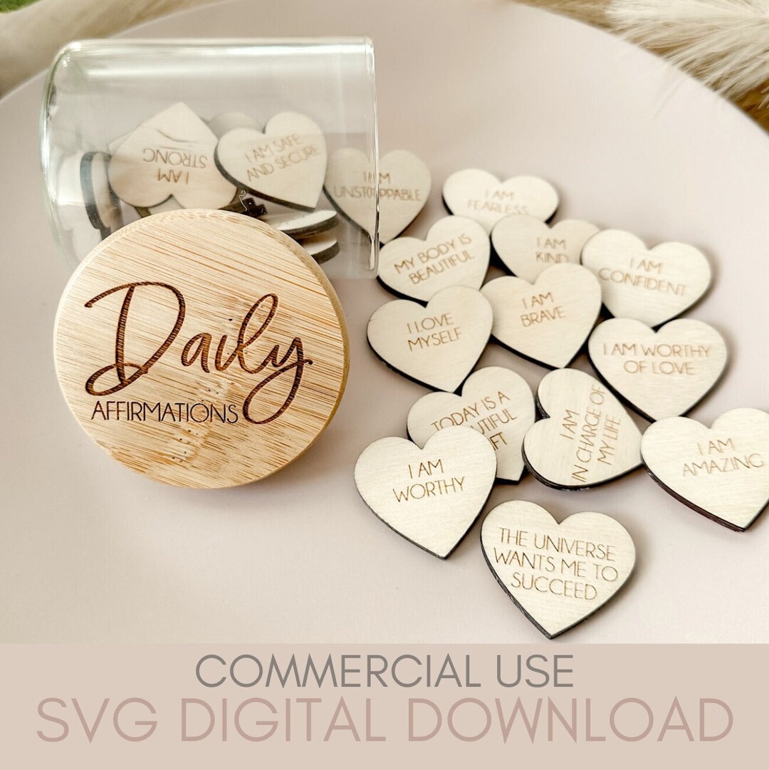 Daily Affirmations Jar SVG Affirmations Svg Laser Svgengrave SVG Files ...