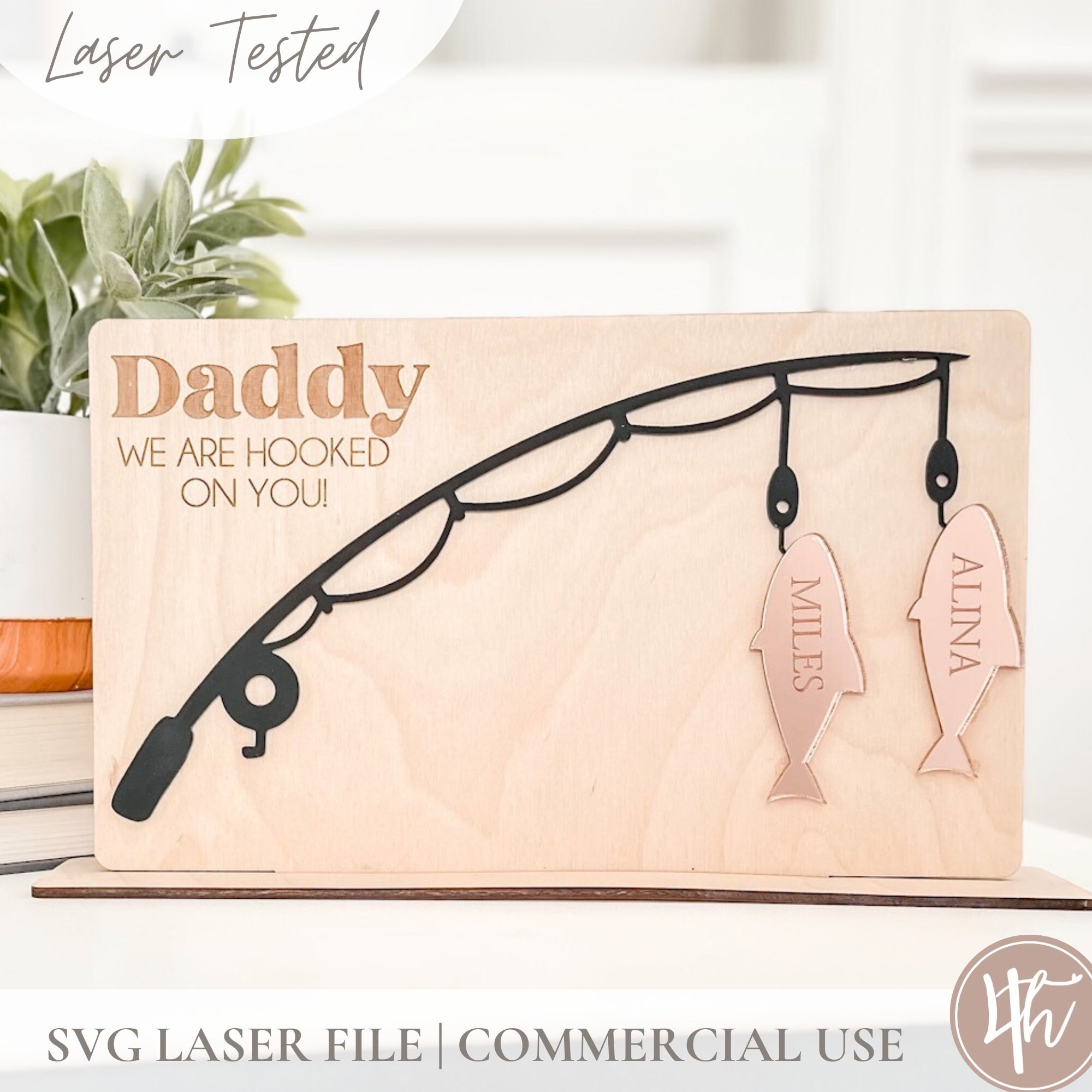 Hooked on Dad SVG | Father's Day Gift Svg | Gifts for Grandpa Svg ...