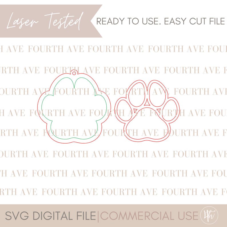 Paw Print Ornament | Personalized| Laser Cut Files | Glowforge SVG ...