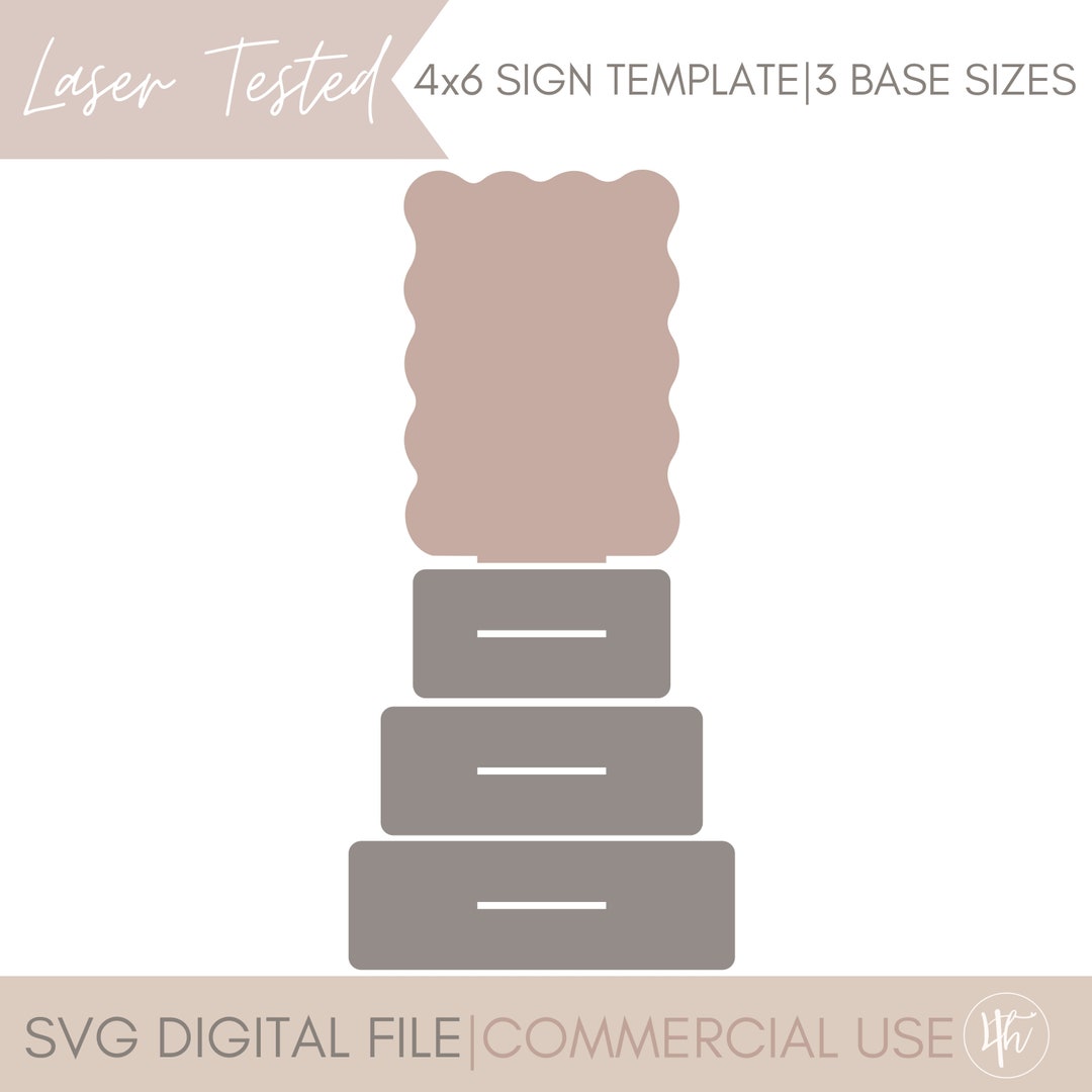 4x6 Scalloped Sign Template SVG | Scallop Table Numbers Svg | Scallop ...