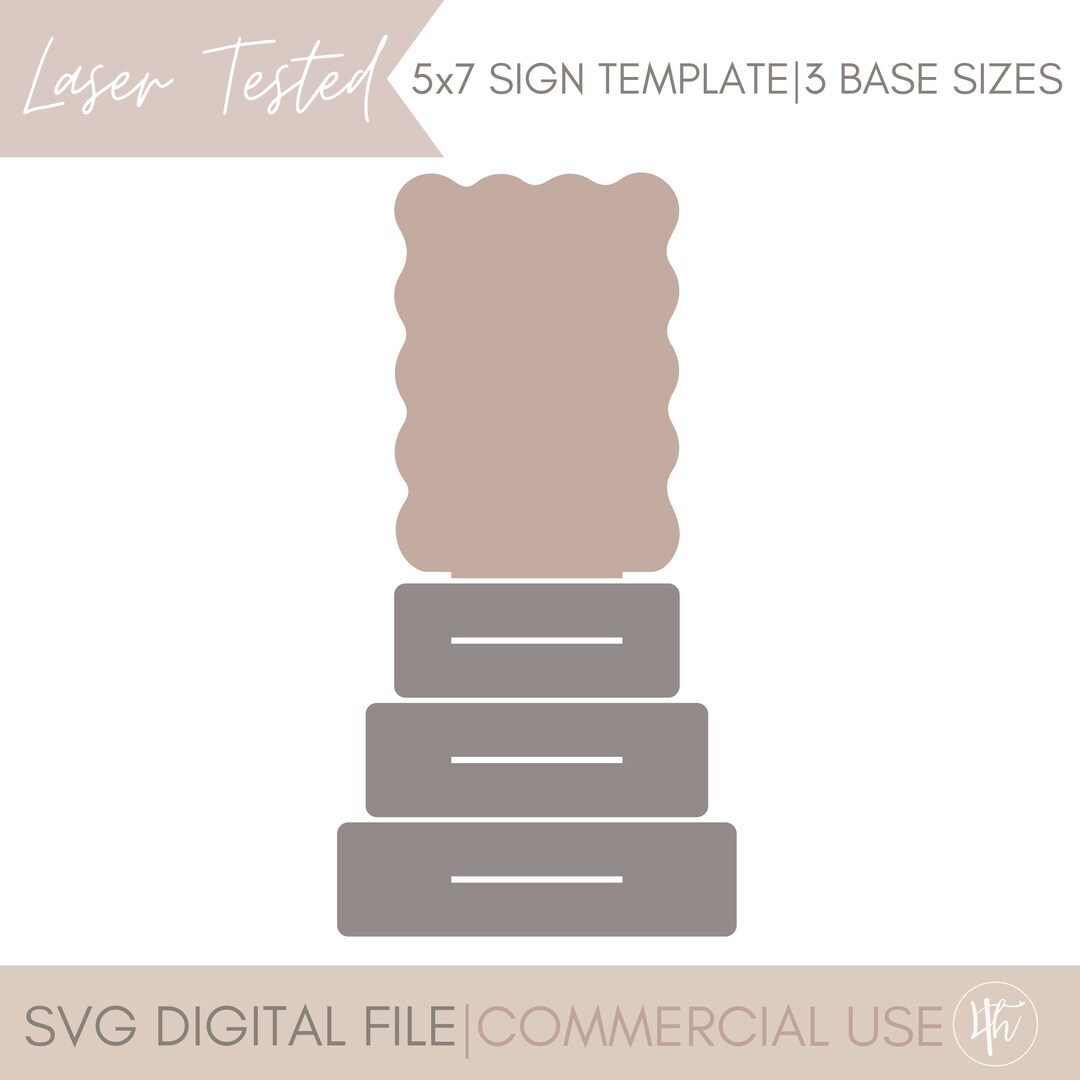 5x7 Scalloped Sign Template SVG | Scallop Table Numbers Svg | Scallop ...