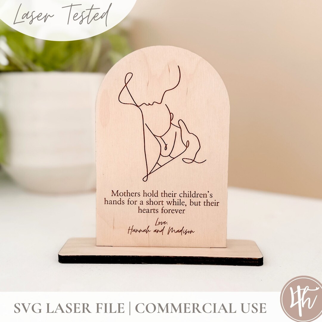 Mother's Day Line Art SVG | Mother's Day Gift Svg | Score Svg | Laser ...