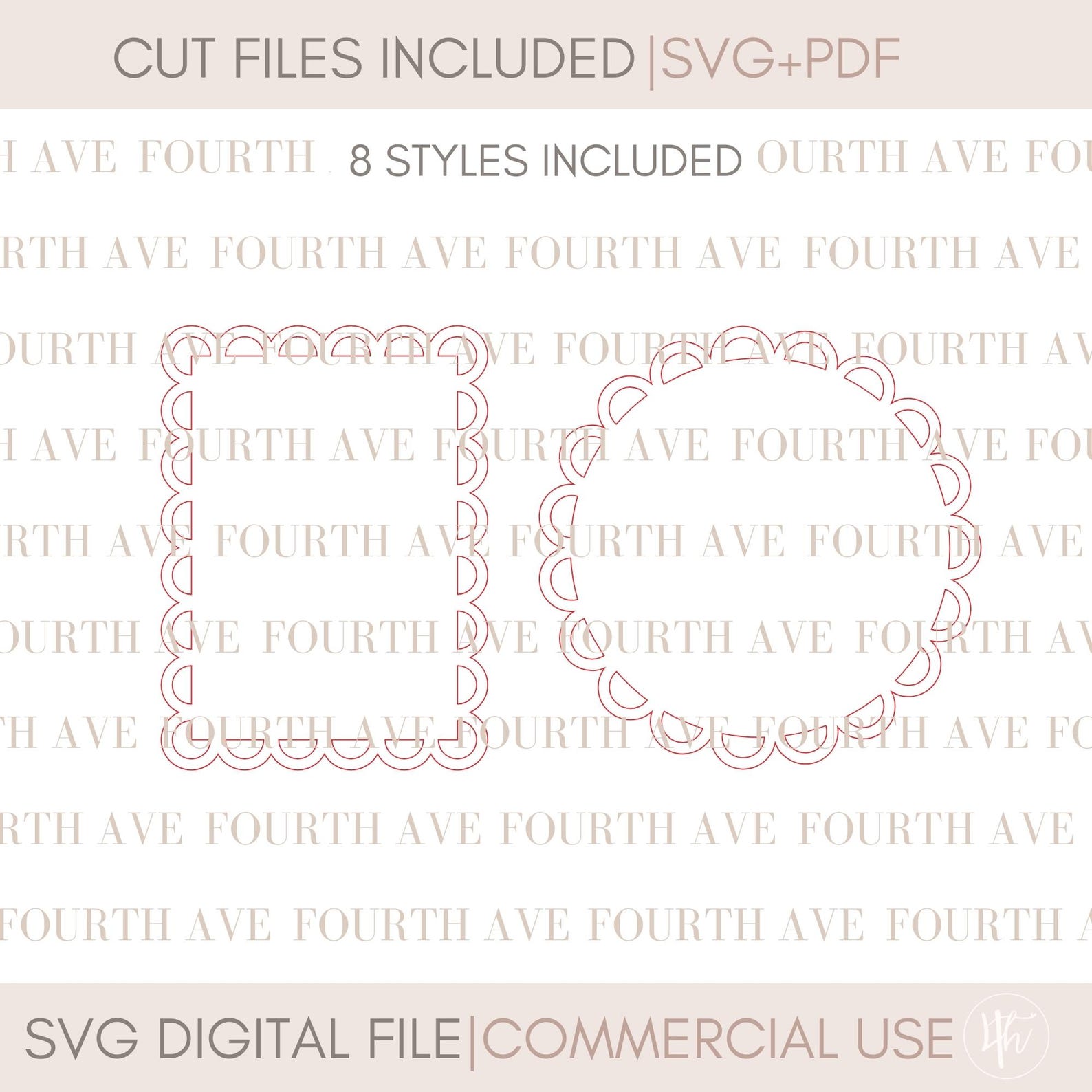 Scallop Boarder SVG Laser Ready | Wedding Sign Svg | Laser File Blanks ...