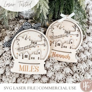 Snow Globe Santa| Laser Cut Files | Glowforge SVG | Laser Christmas ...