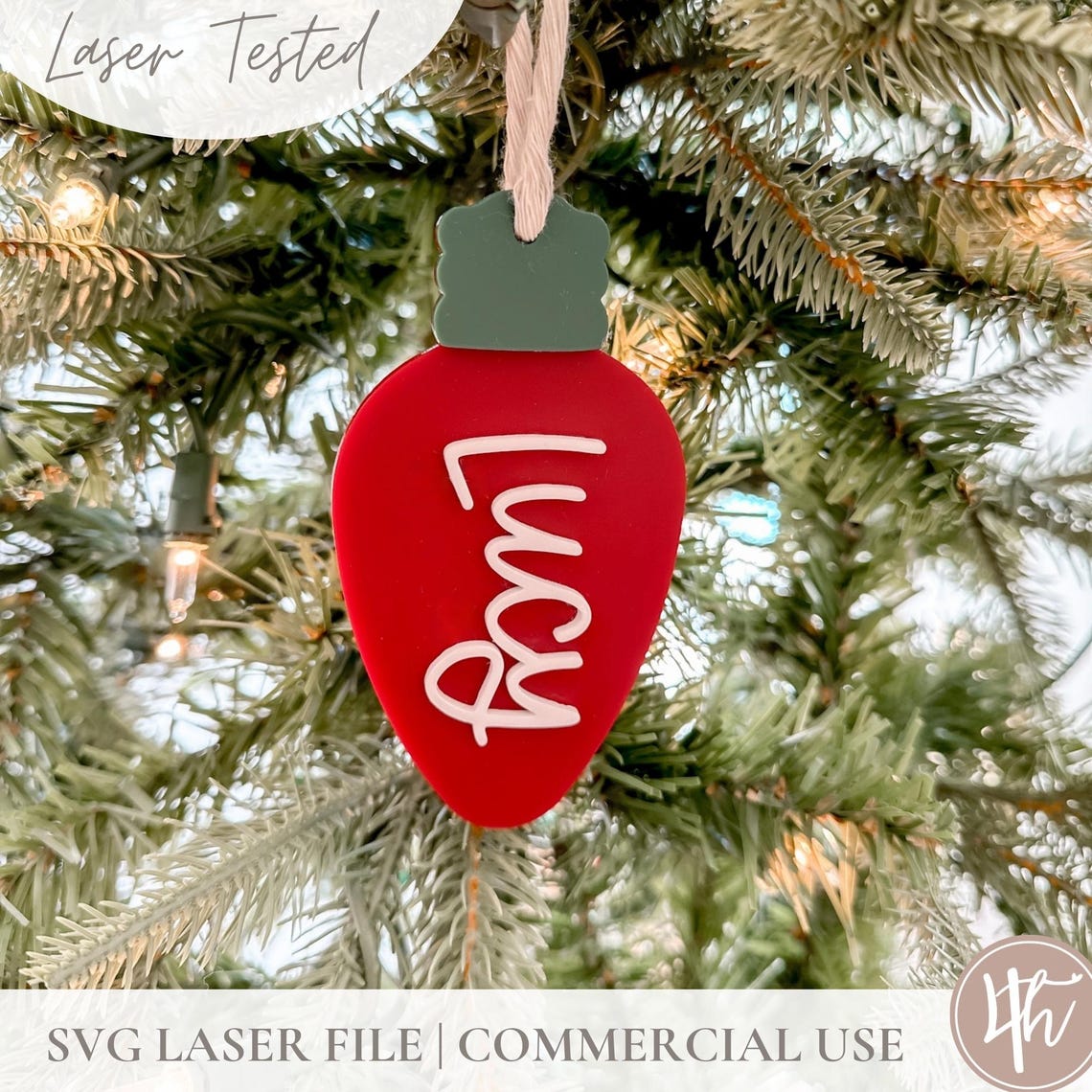 Lightbulb Ornament| Laser Cut Files | Glowforge SVG | Laser Christmas ...