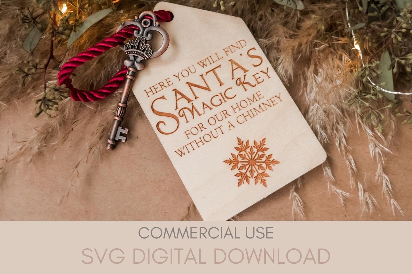 SVG Santa's Magic Key Laser Engrave Files Glowforge - Etsy