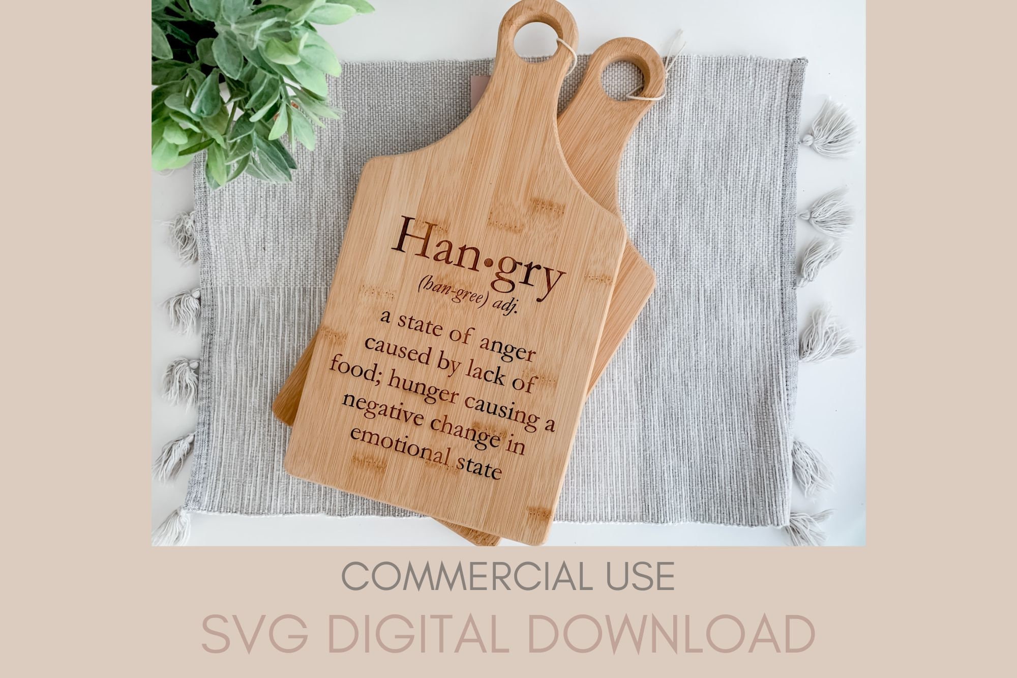 Hangry SVG File Cutting Board SVG Glowforge Cricut - Etsy