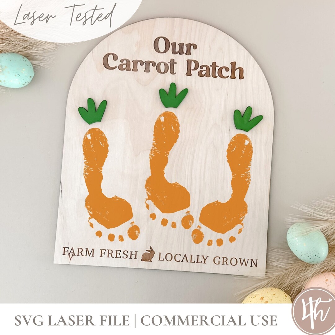 SVG Easter Our Carrot Patch Footprint Signs | SVG Easter Keepsake ...