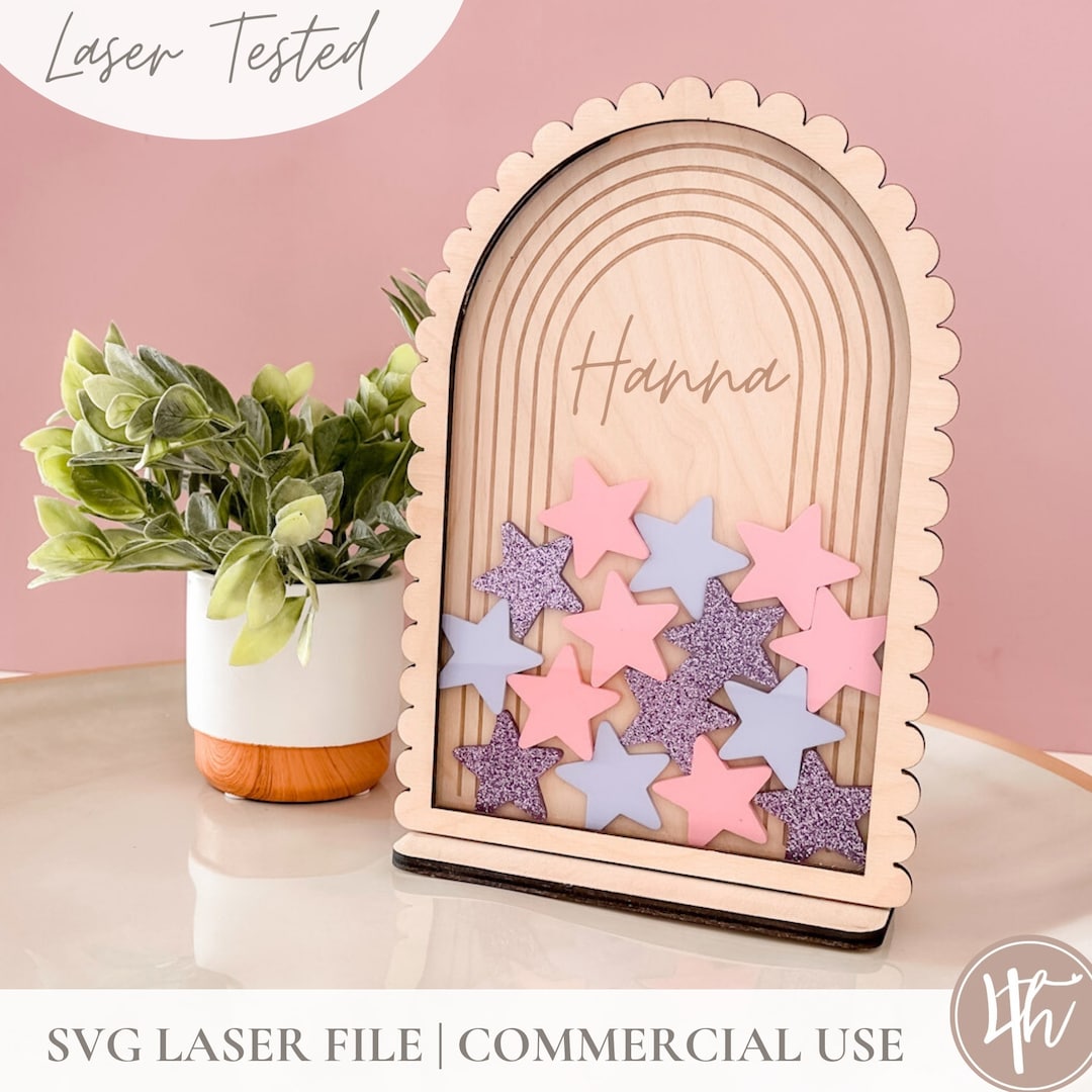 Scalloped Arch Rainbow Reward Jar SVG | Kids Reward Chart | Teacher ...