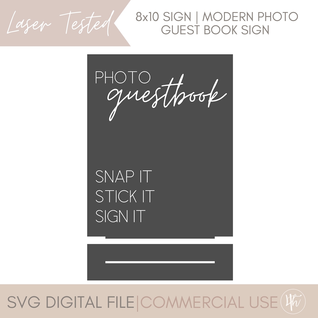 Modern Photo Guest Book Sign SVG | Wedding Sign Svg | Arch Acrylic ...