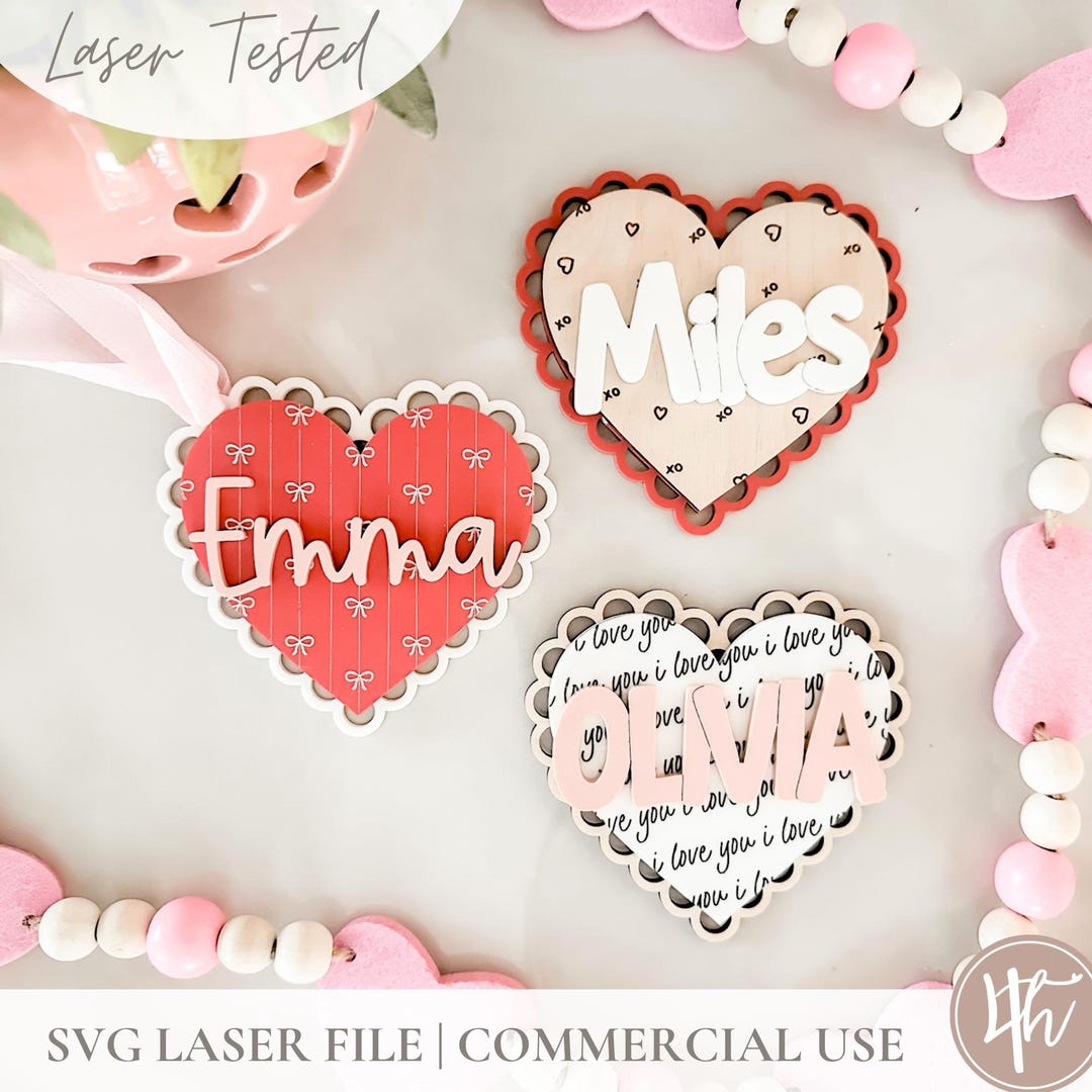 Lace Heart Valentines Day Tag SVG 3 Designs Included | Valentines SVG ...