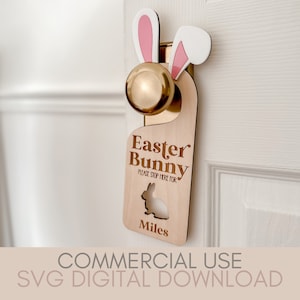 SVG Easter Door Hangers | SVG Easter Bunny Stop Here | Laser Engrave ...