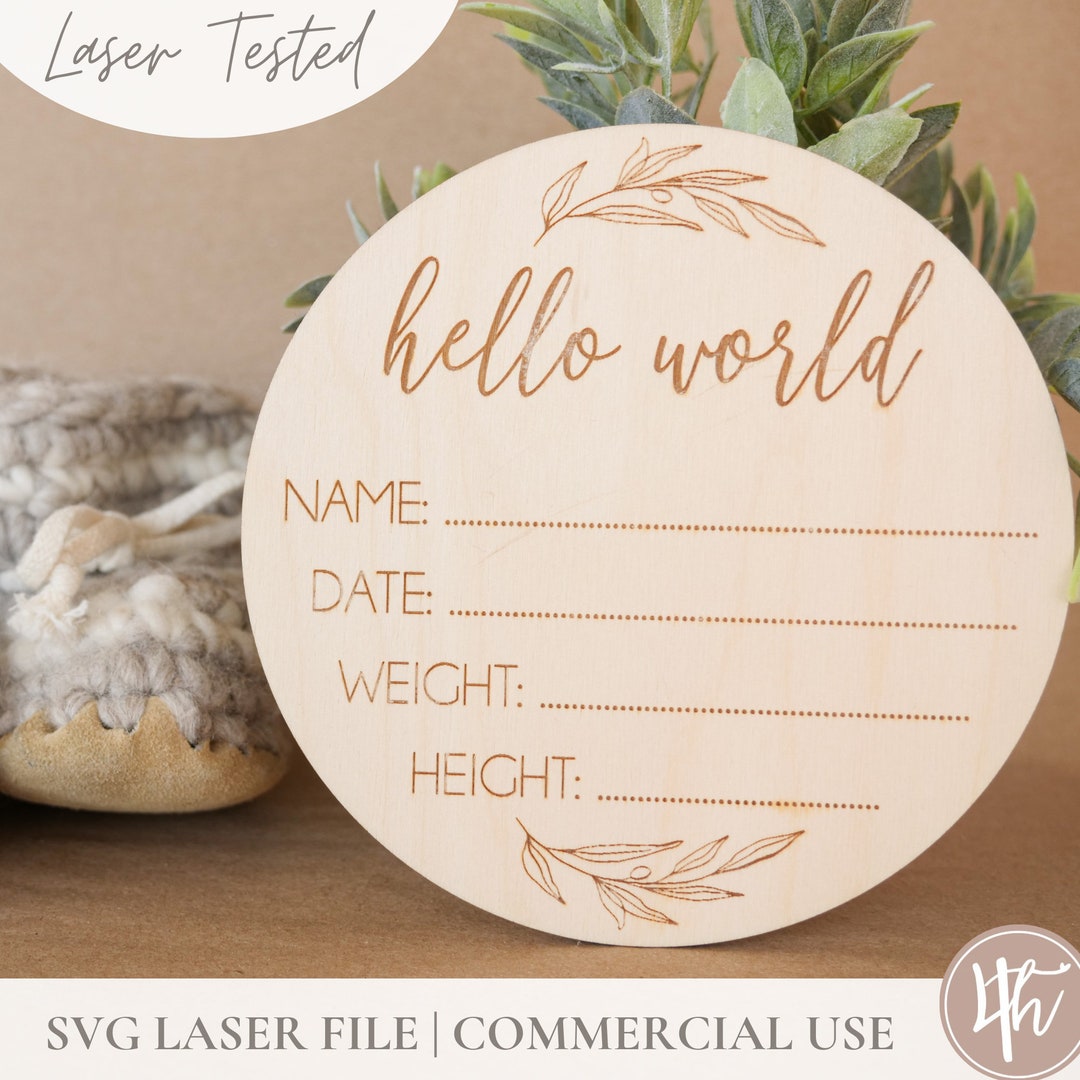 Baby Announcement Svg | Hello World Svg | Baby Stats| Newborn Sign Svg ...