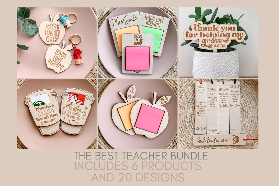 Teacher SVG Bundle 6 Products and 20 Total Designs Teacher Gift SVG ...