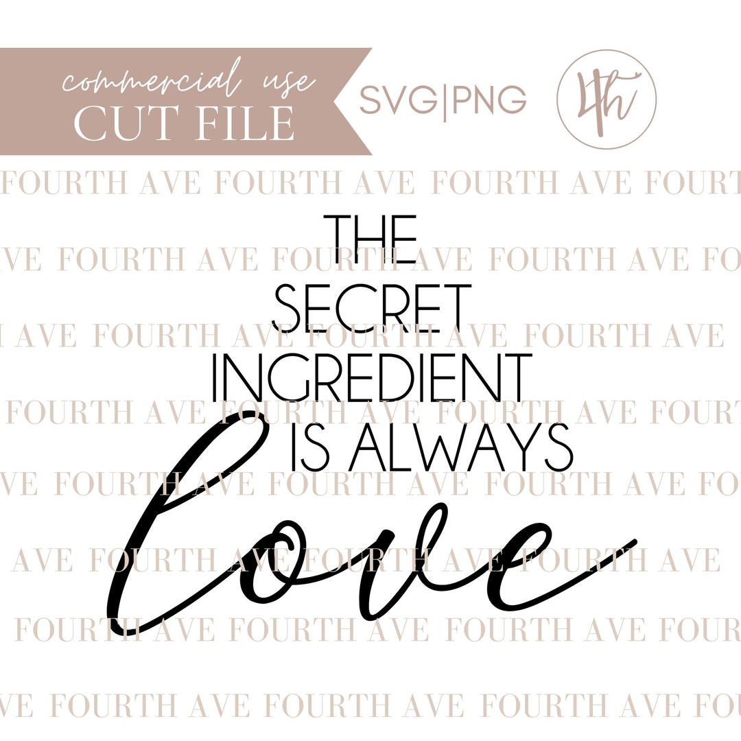 Secret Ingredient is Love SVG File Cutting Board SVG Glowforge Cricut ...