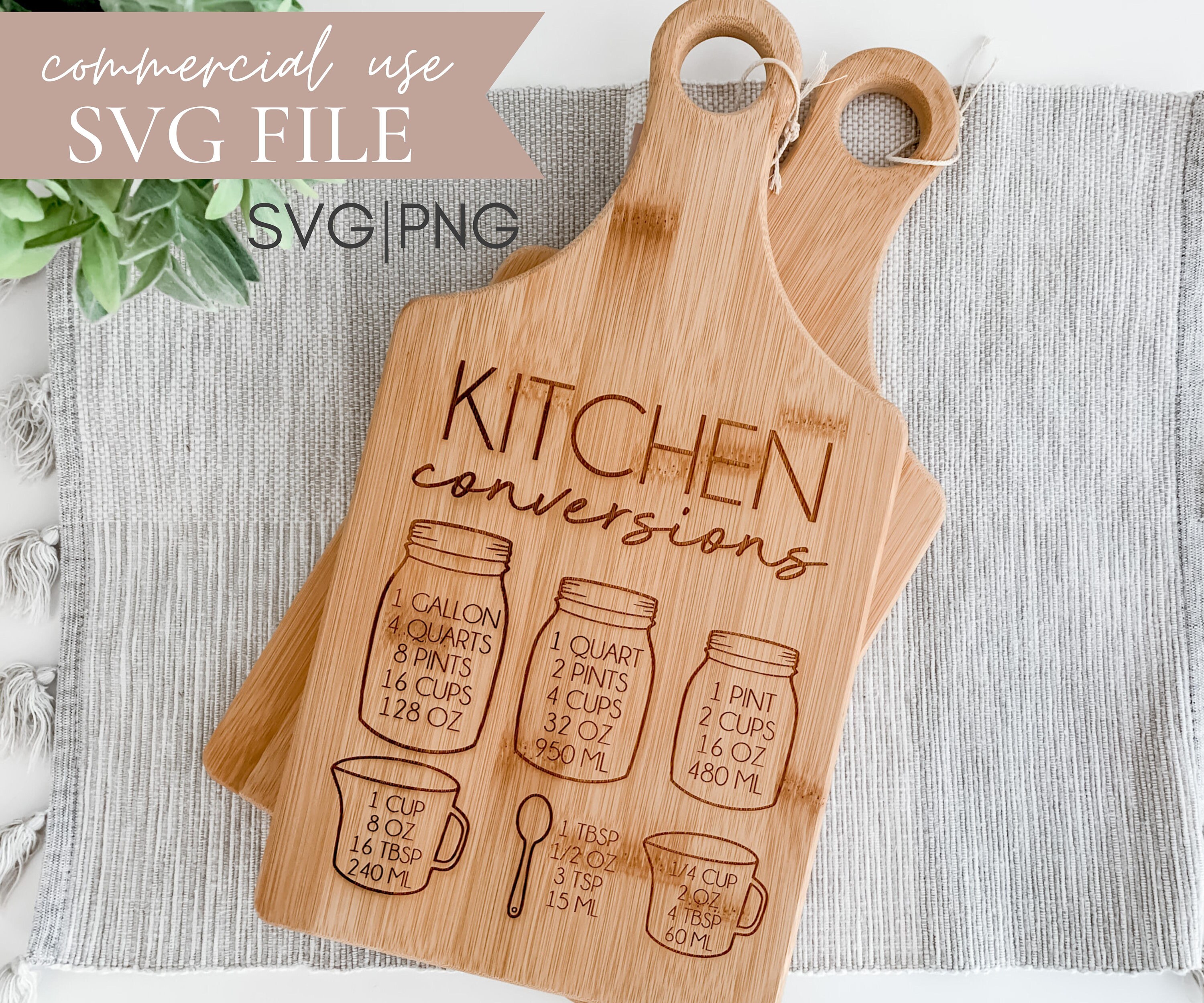Kitchen Conversion SVG File Cutting Board SVG File - Etsy Canada