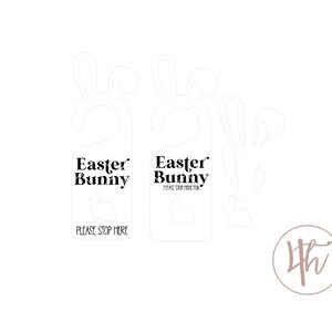 SVG Easter Door Hangers SVG Easter Bunny Stop Here Laser Engrave Files ...