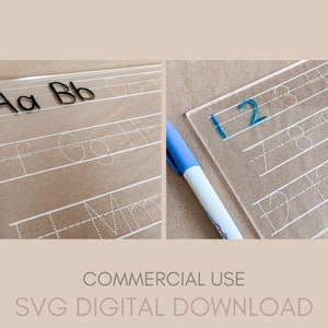 Acrylic ABC and Numbers Dry Erase Tracing Board SVG Kids Home School ...