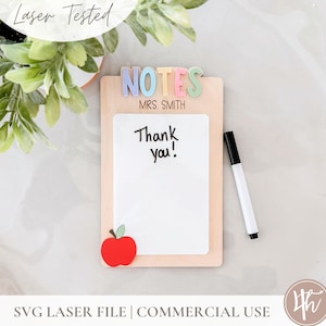 Teacher Gift Dry Erase Note Pad Apple Svg | Teacher Gift SVG | Daycare ...