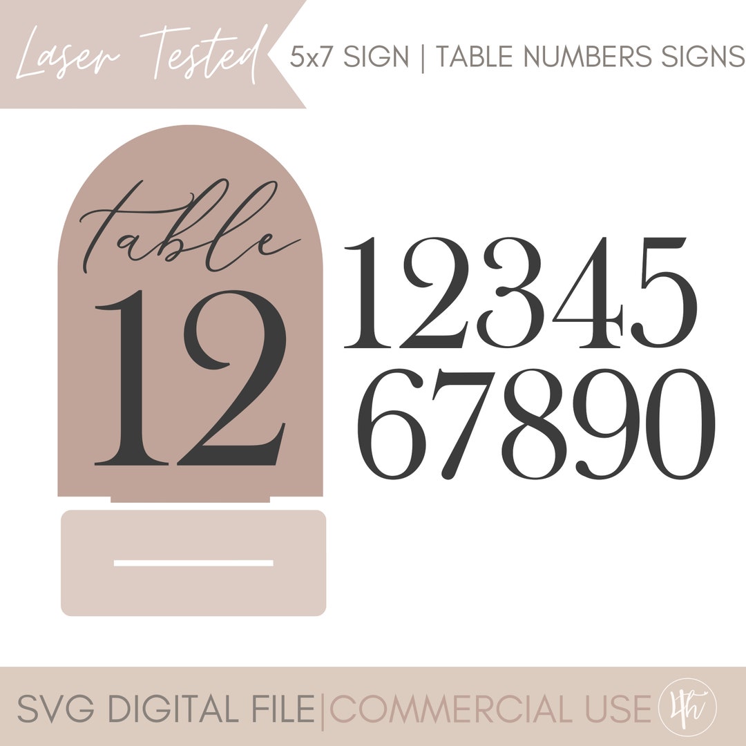 Elegant Table Numbers SVG | Wedding Sign Svg | Arch Acrylic Wedding ...