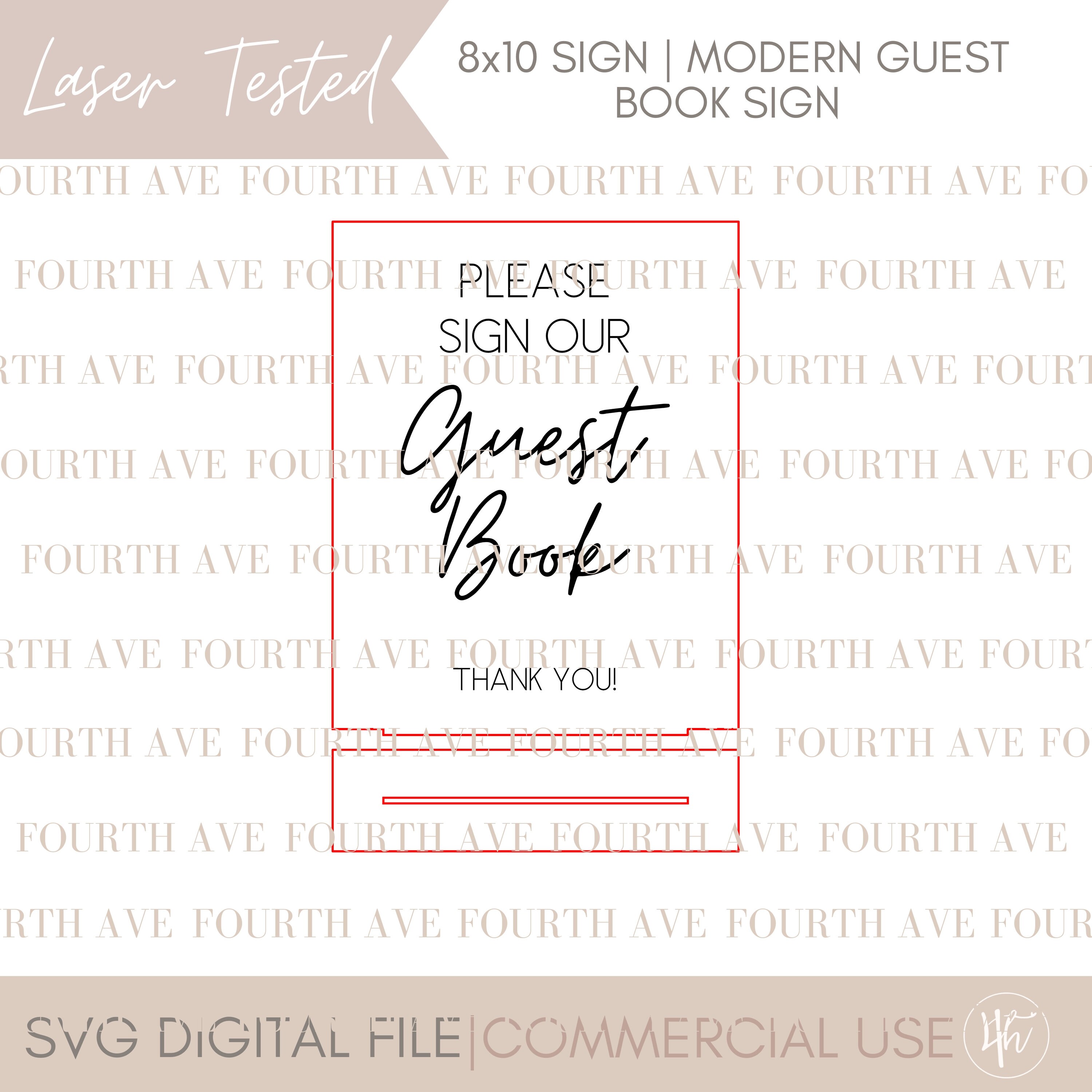 Modern Guest Book Sign SVG | Wedding Sign Svg | Arch Acrylic Wedding ...