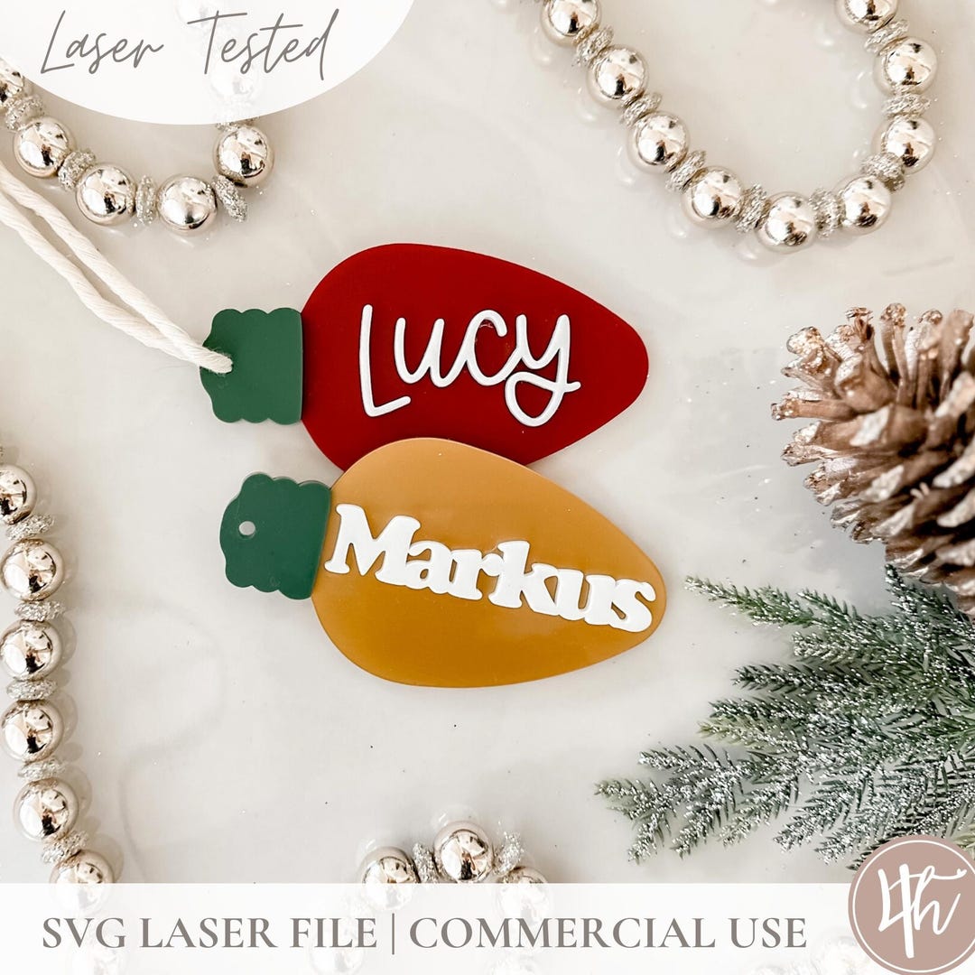 Lightbulb Ornament| Laser Cut Files | Glowforge SVG | Laser Christmas ...