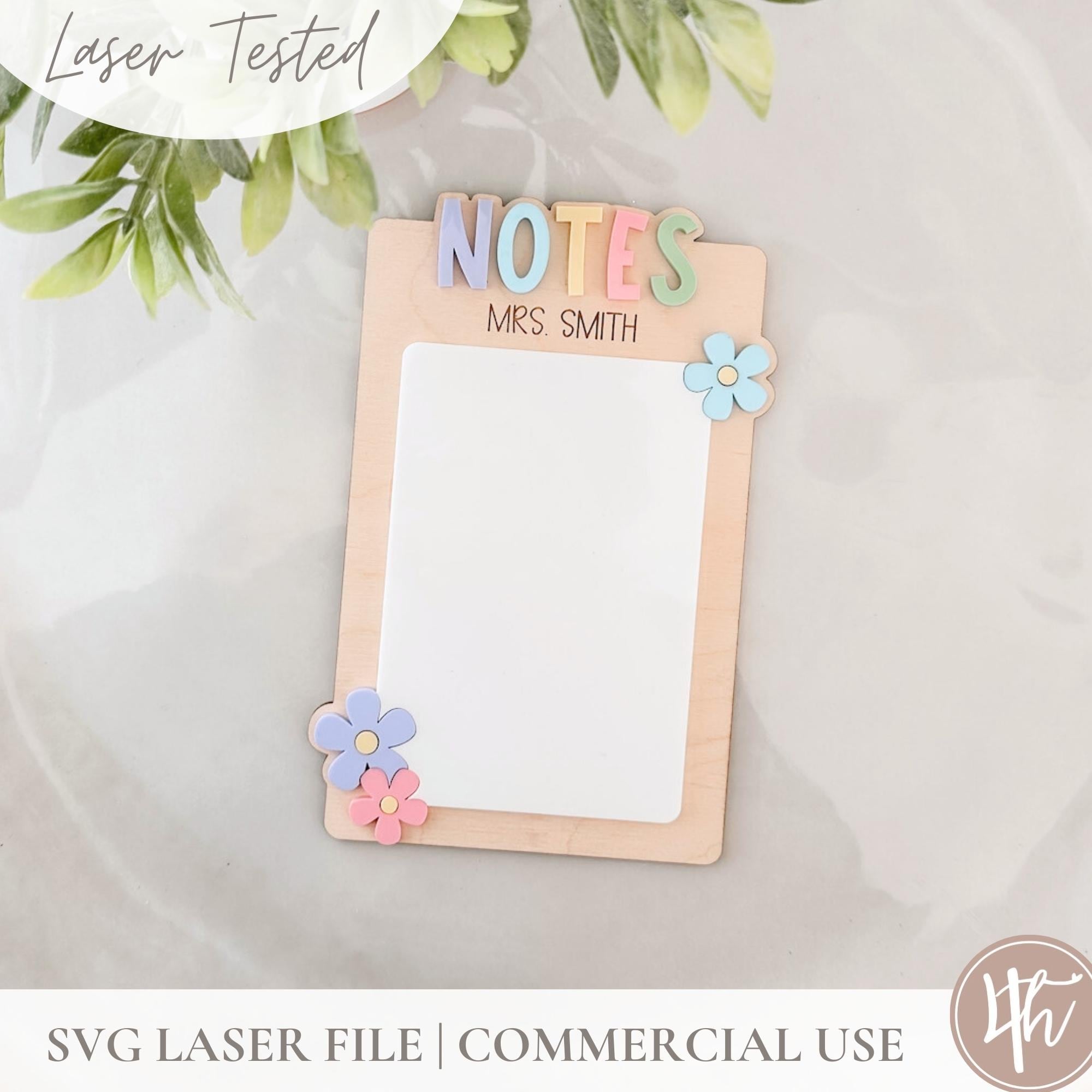 Teacher Gift Dry Erase Note Pad Floral Svg | Teacher Gift SVG | Daycare ...
