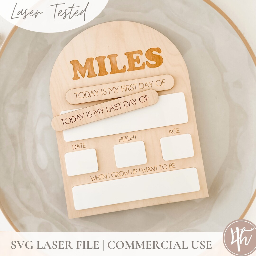 Personalized Interchangeable First Day and Last of School Dry Erase SVG ...