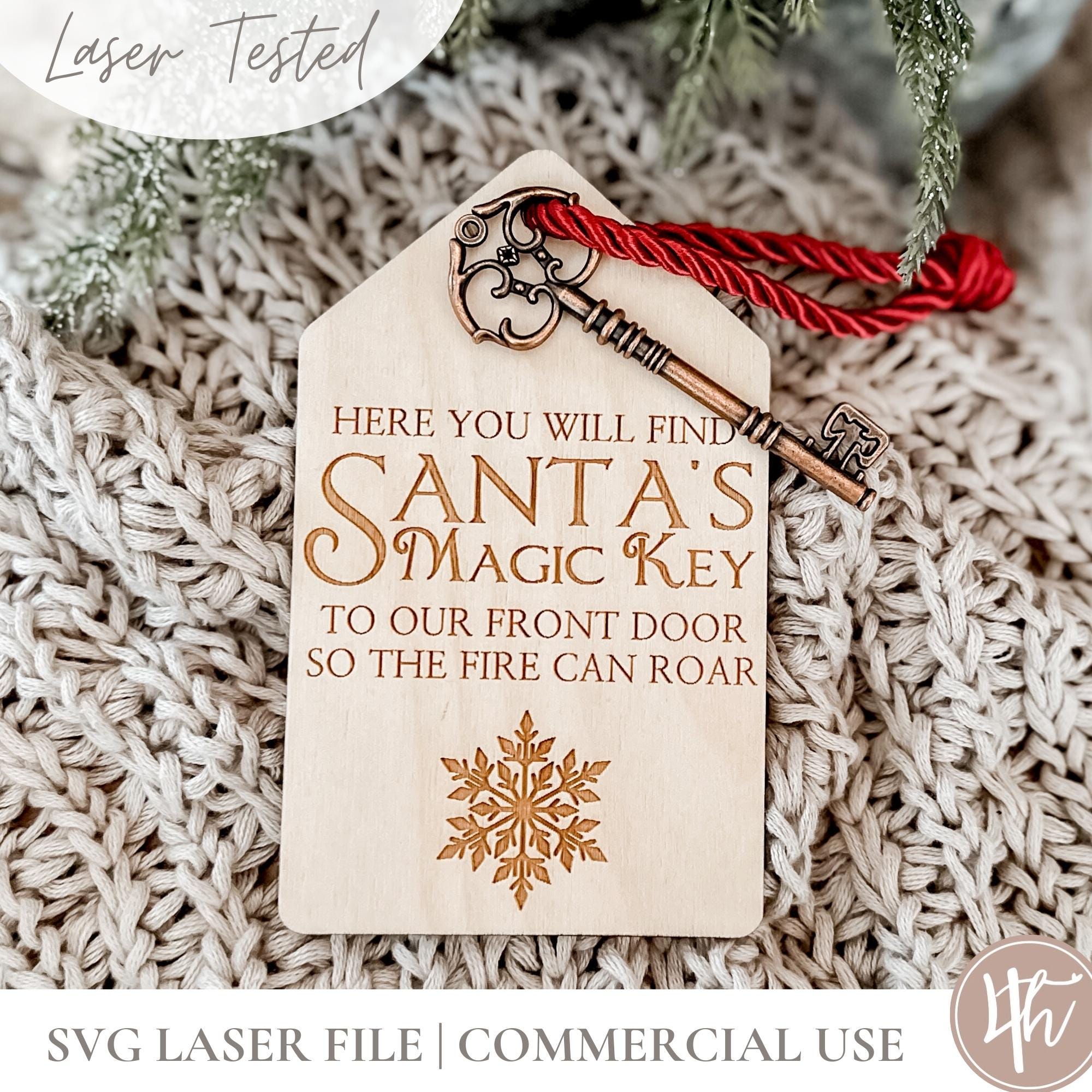Santa's Magic Key SVG | Laser Cut File, Christmas Tag - Etsy