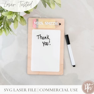Teacher Gift Dry Erase Note Pad Pencil Svg | Teacher Gift SVG | Daycare ...