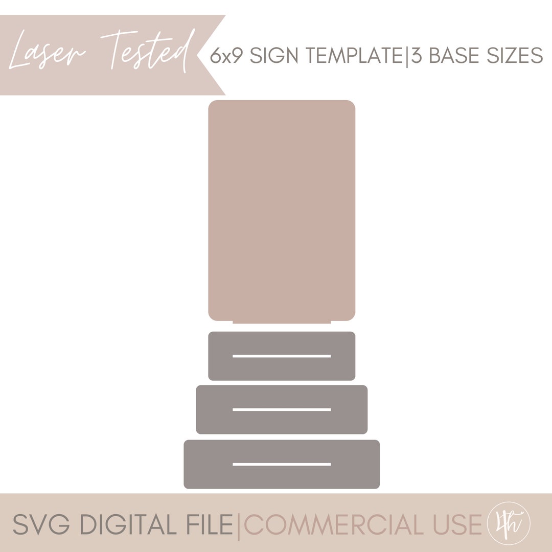 6x9 Rounded Rectangle Sign Template SVG | Table Numbers Svg | Rectangle ...