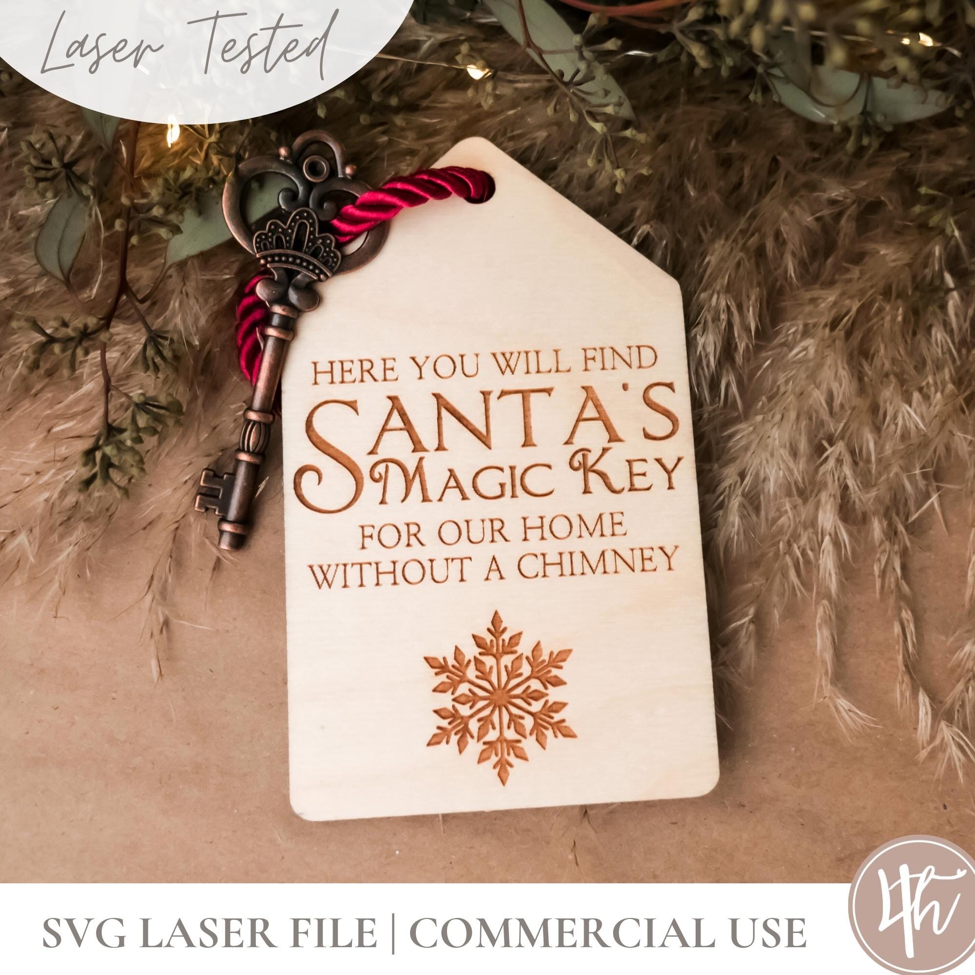 Santa's Magic Key SVG | Laser Cut File, Christmas Tag - Etsy