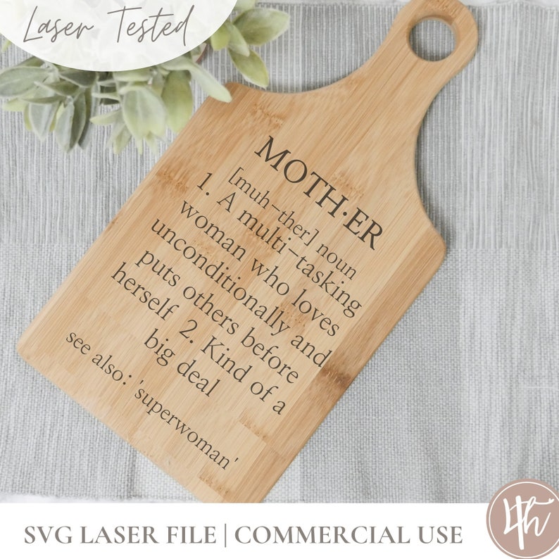 Mother Definition Cutting Board SVG File | Glowforge (digital Download ...