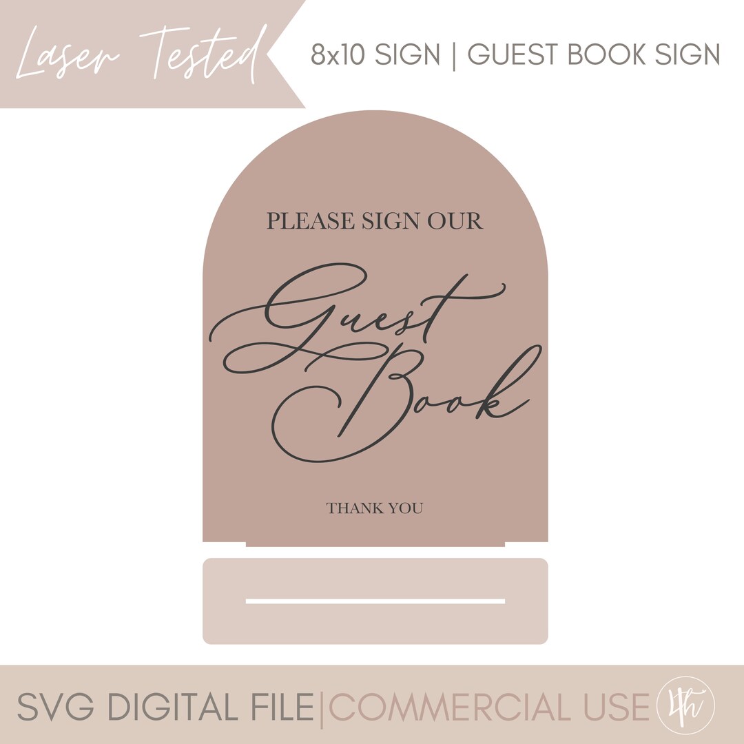 Elegant Guest Book Sign SVG | Wedding Sign Svg | Arch Acrylic Wedding ...