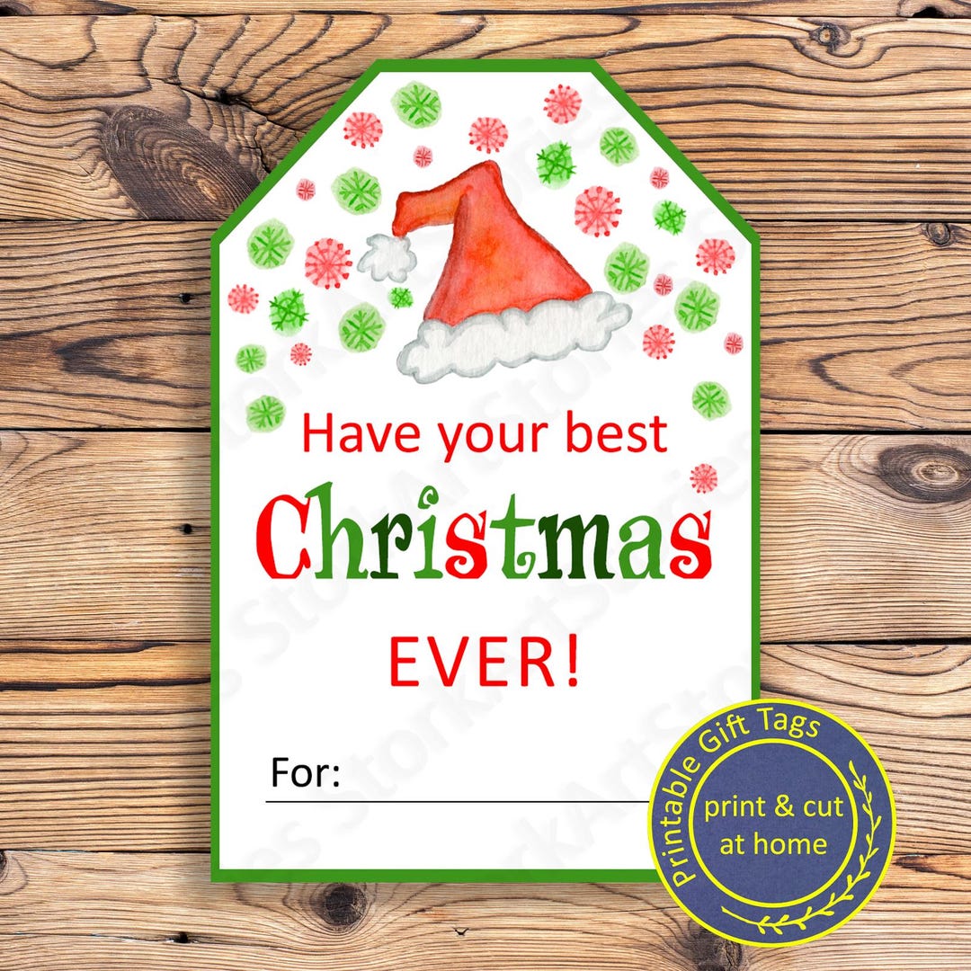 Merry Christmas Gift Tag Printable Gift Tags Holidaythank You Dad Mom ...