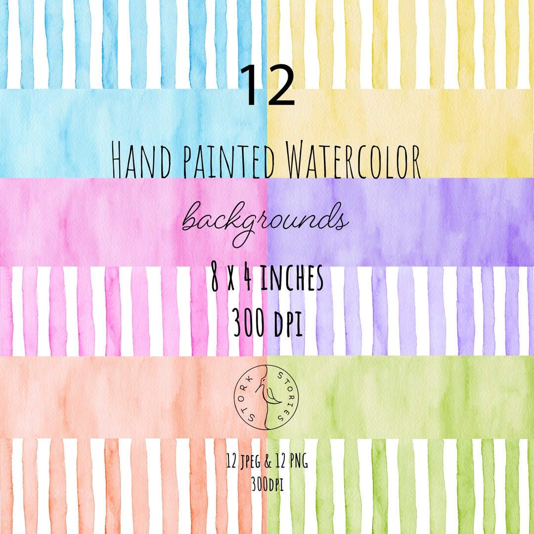Hand Painted Ombre Watercolor Backgrounds, Digital Paper, Decorative ...