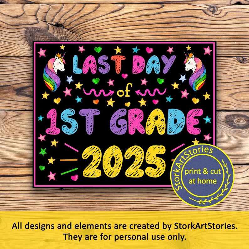 Printable Last Day of 1st Grade Sign Girl Pink Last Day of School Sign ...