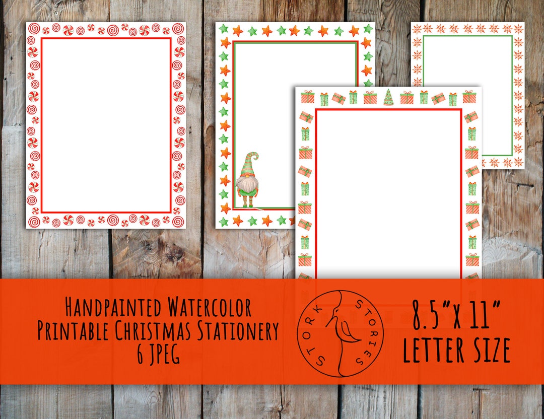 Printable Christmas Stationery Christmas Letter Paper Commercial Use ...