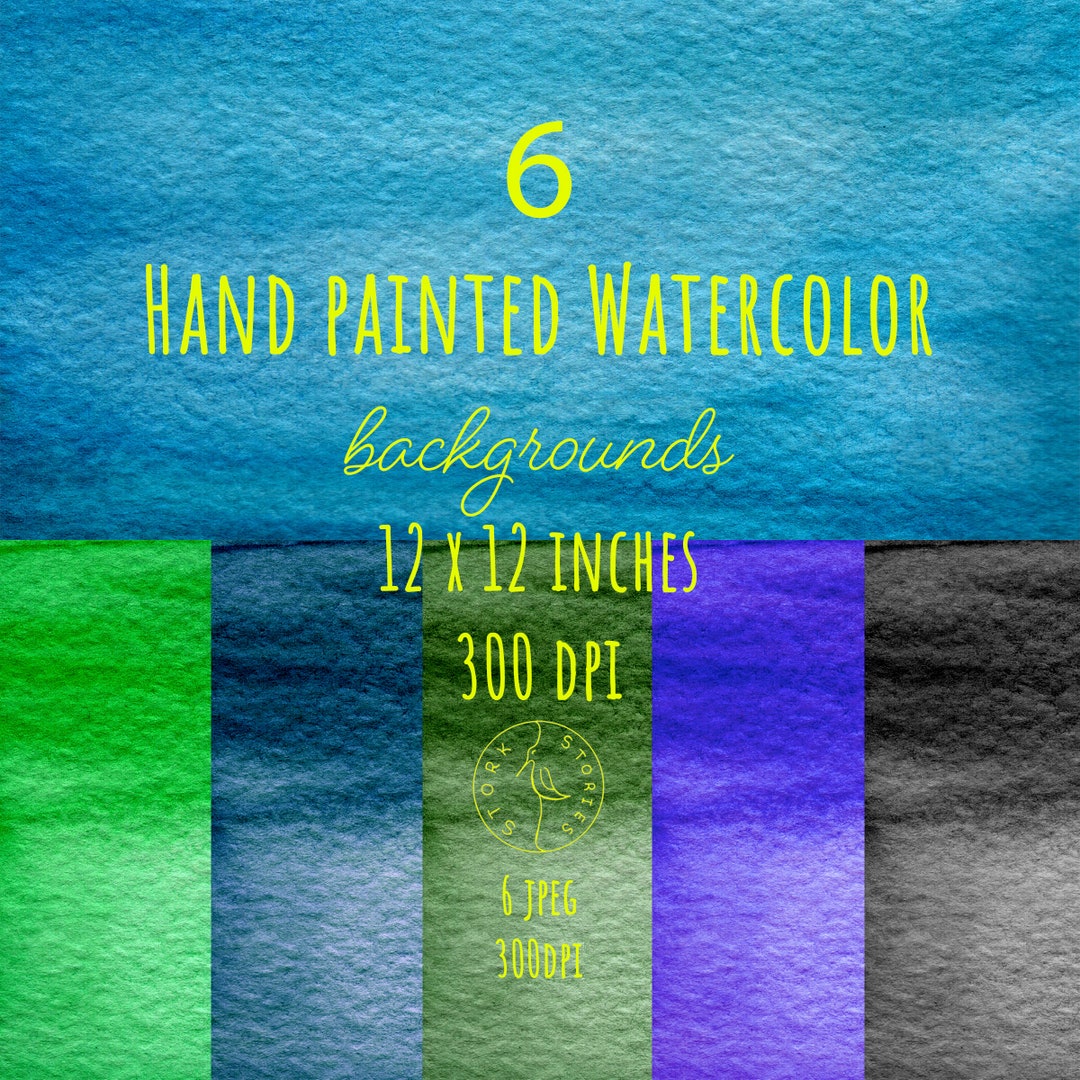 Hand Painted Watercolor Backgrounds Set, Digital Paper, Web Background ...