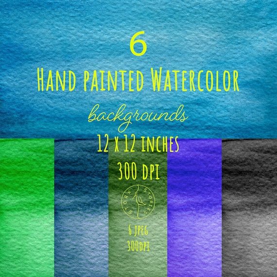 Hand Painted Watercolor Backgrounds Set Digital Paper Web - Etsy