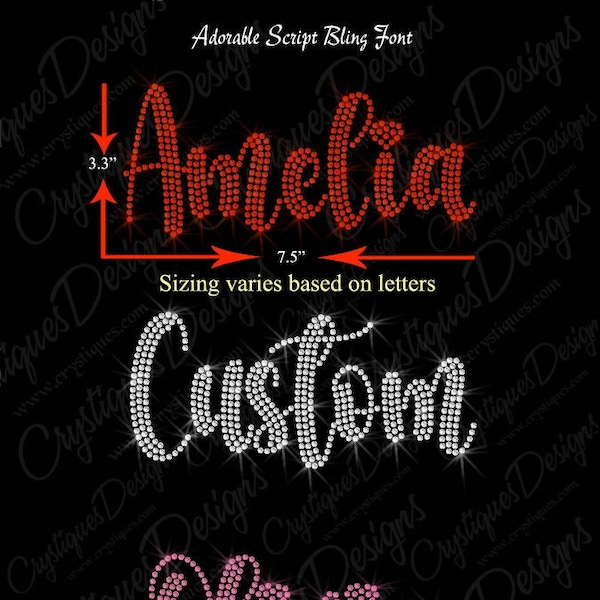 Rhinestone Name to Iron - Etsy