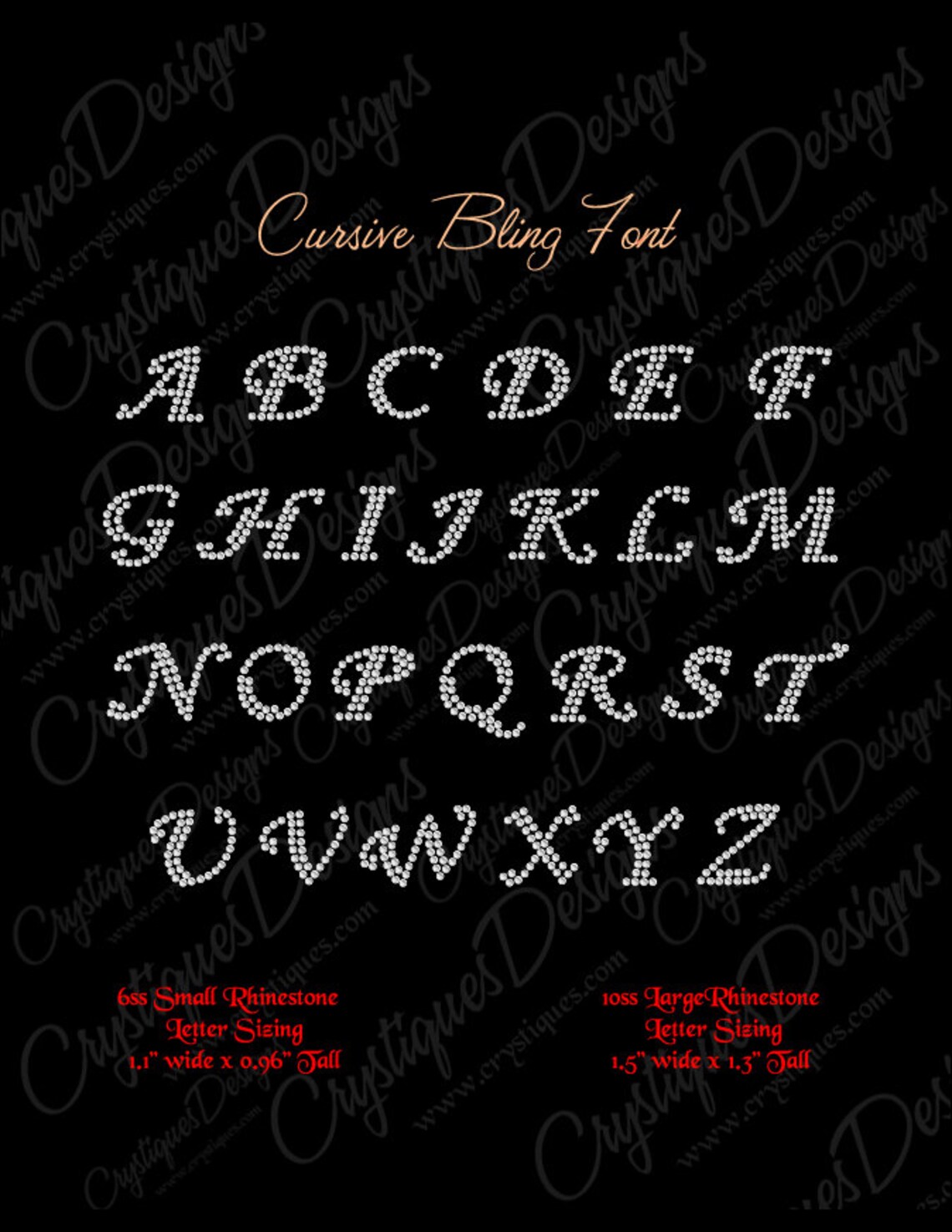 Cursive Bling Font-pick Your Letters personalize a Phrase or | Etsy