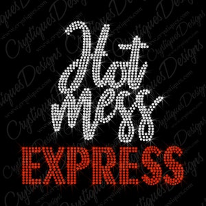 Hot Mess Express Custom Rhinestone Tee-rhinestone Bling Tee - Etsy