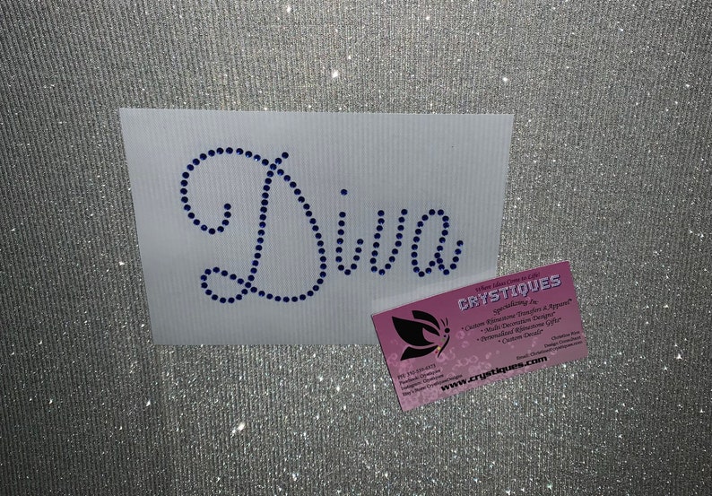 Grace Rhinestone Transfer. Personalize a Phrase or Name-iron on Hot Fix ...
